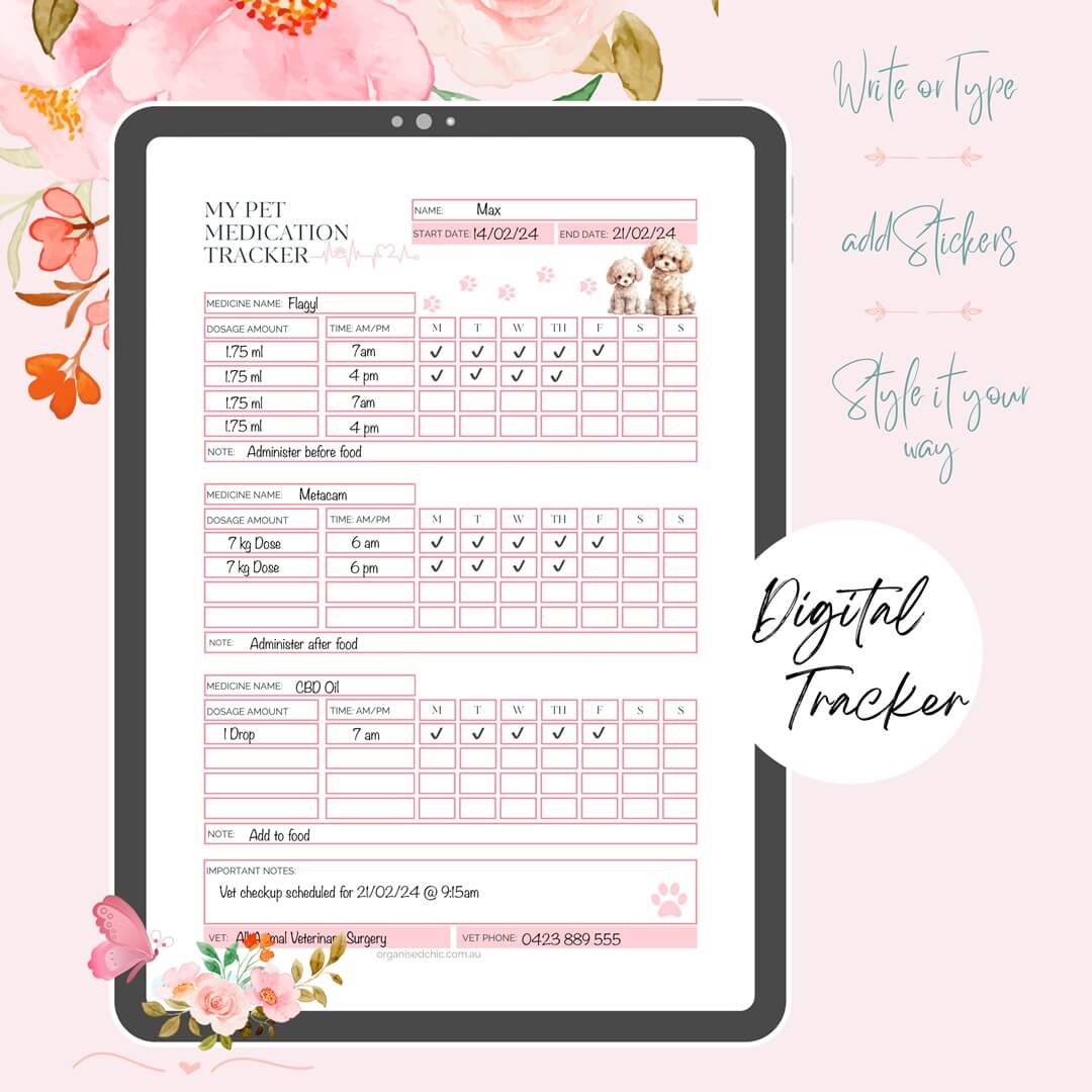 PET TRACKER DIGITAL - Organised Chic